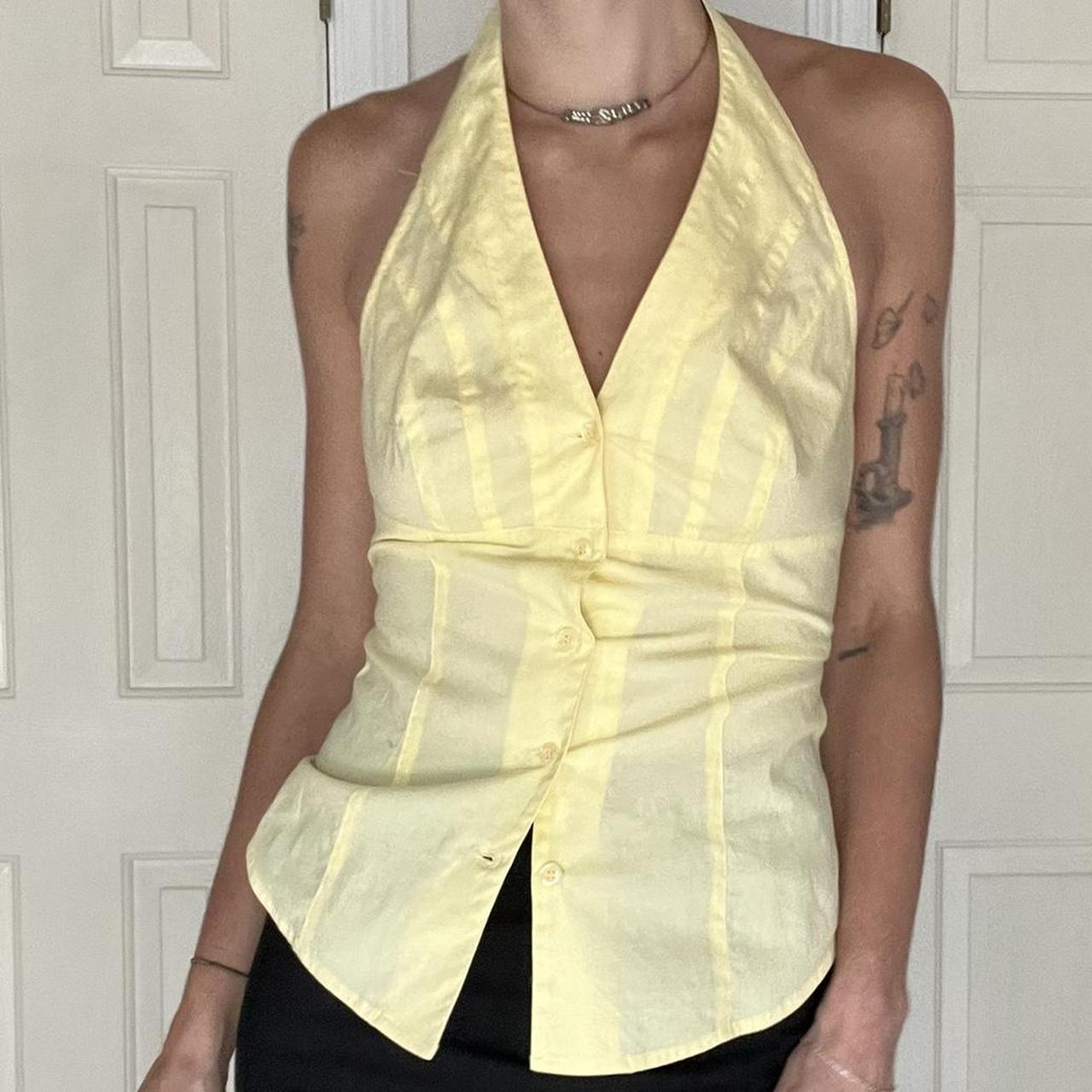 Moda International Women's Yellow Blouse | Depop