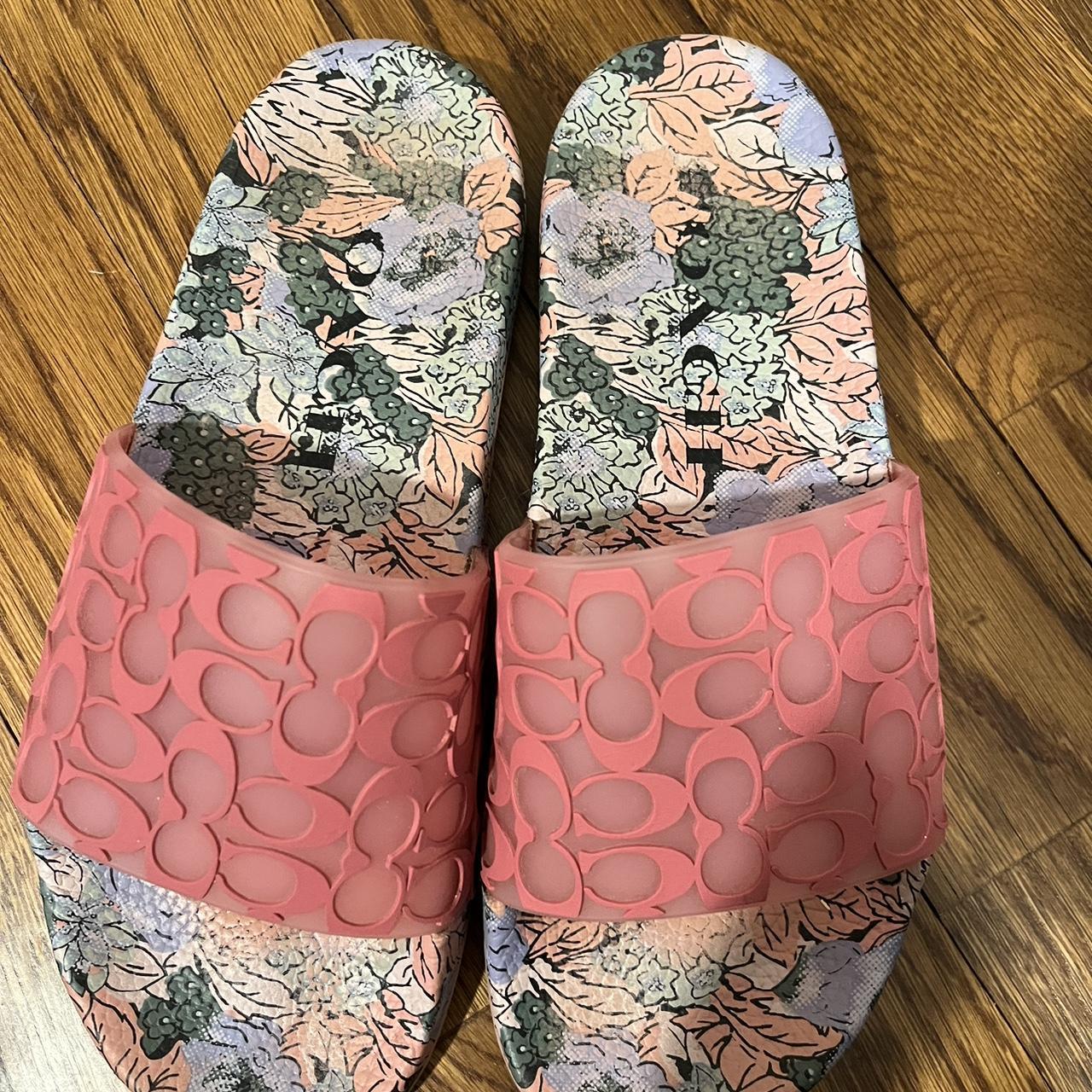 Floral Coach Slides - Depop