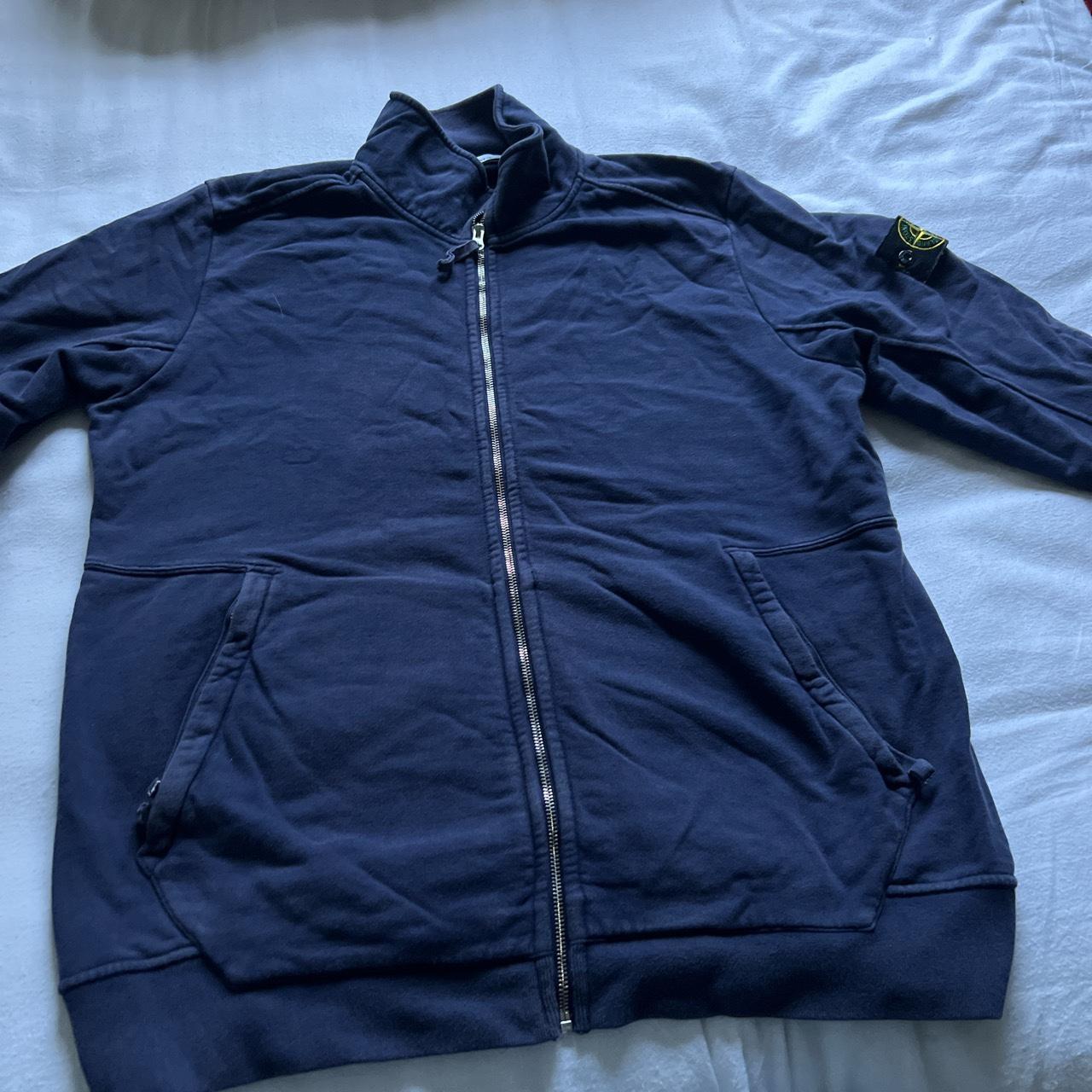 Vintage Stone island blue hoodie - Depop