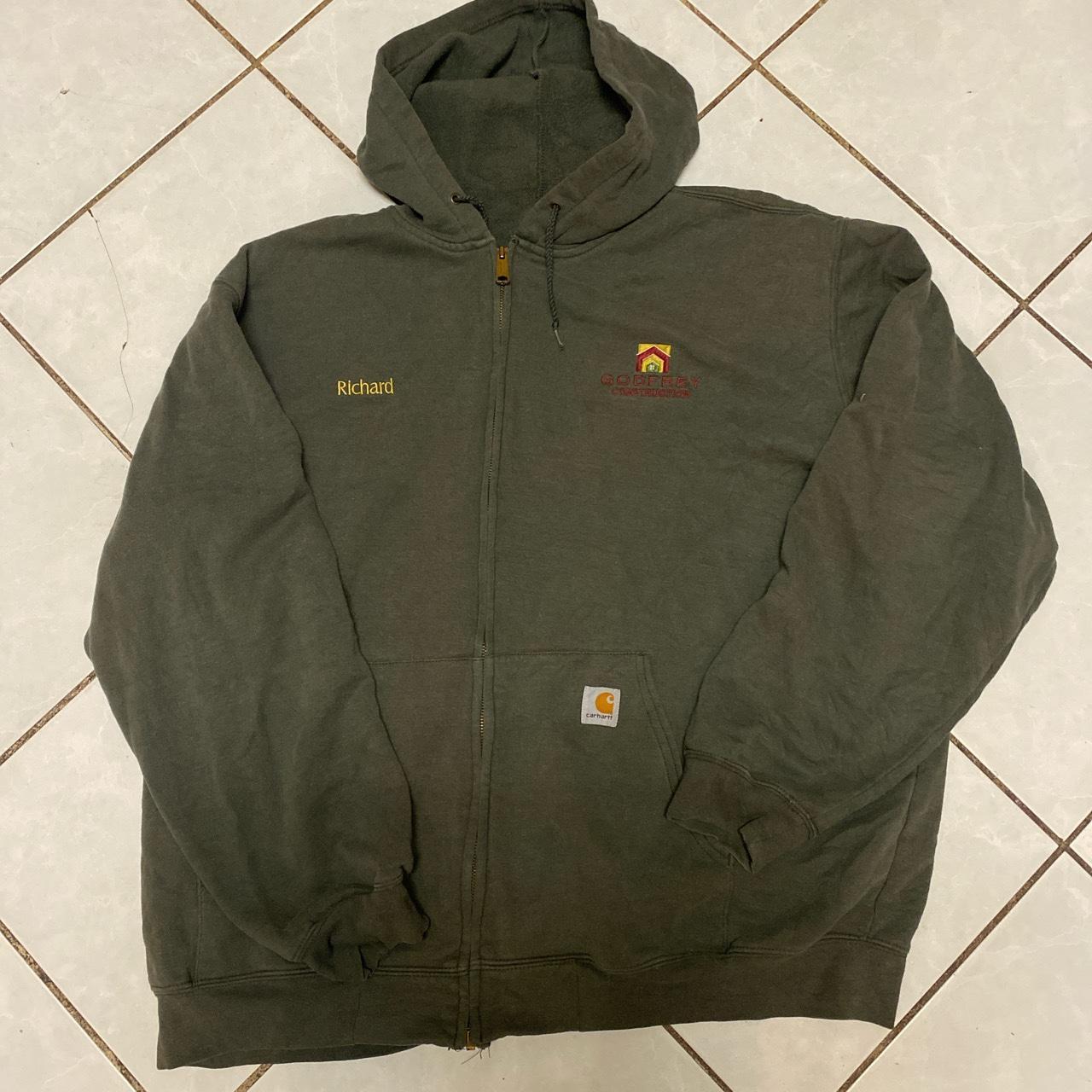 Carhartt jacket zip up nice green color in very good... - Depop