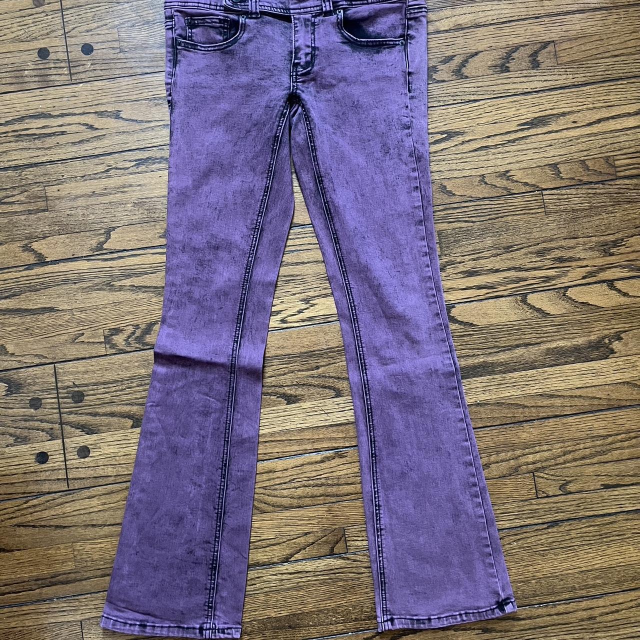 Purple Acid Wash Skinny Flair Jeans -has a little... - Depop