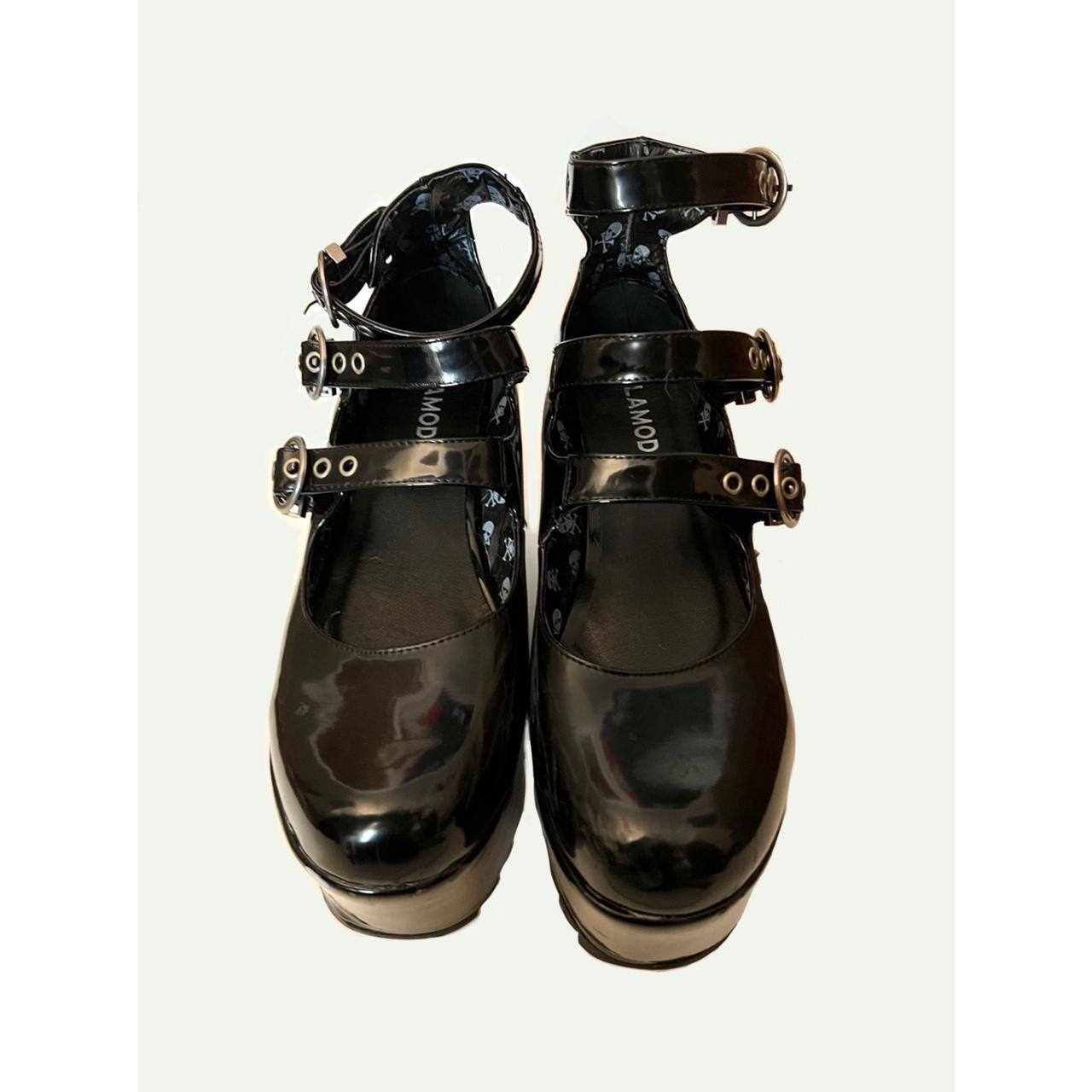 3-inch black platform shoes! #emo #goth... | Depop
