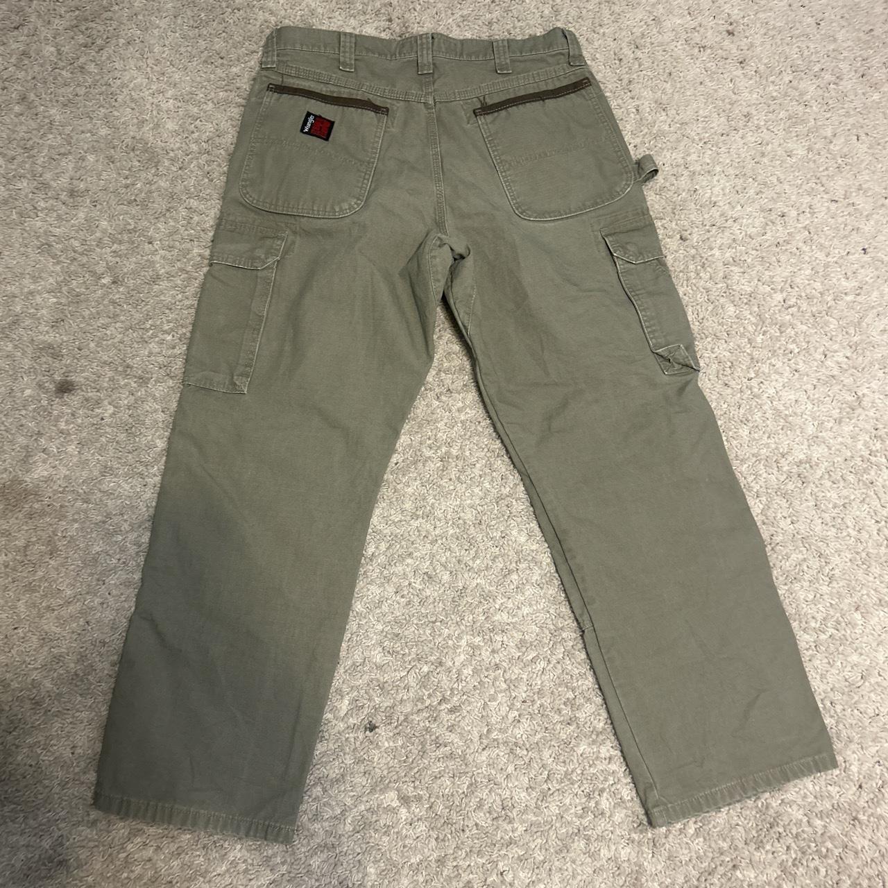 vintage pair of wrangler riggs workwear pants size... - Depop