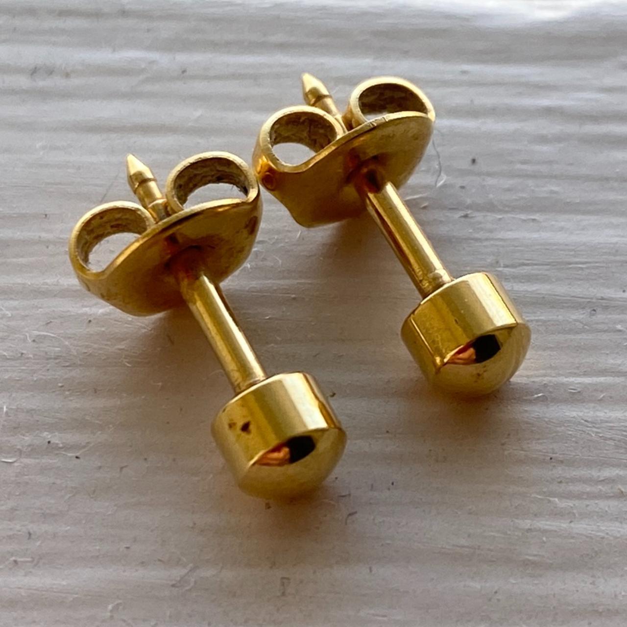 simple gold stud earrings. basic and go well with... - Depop