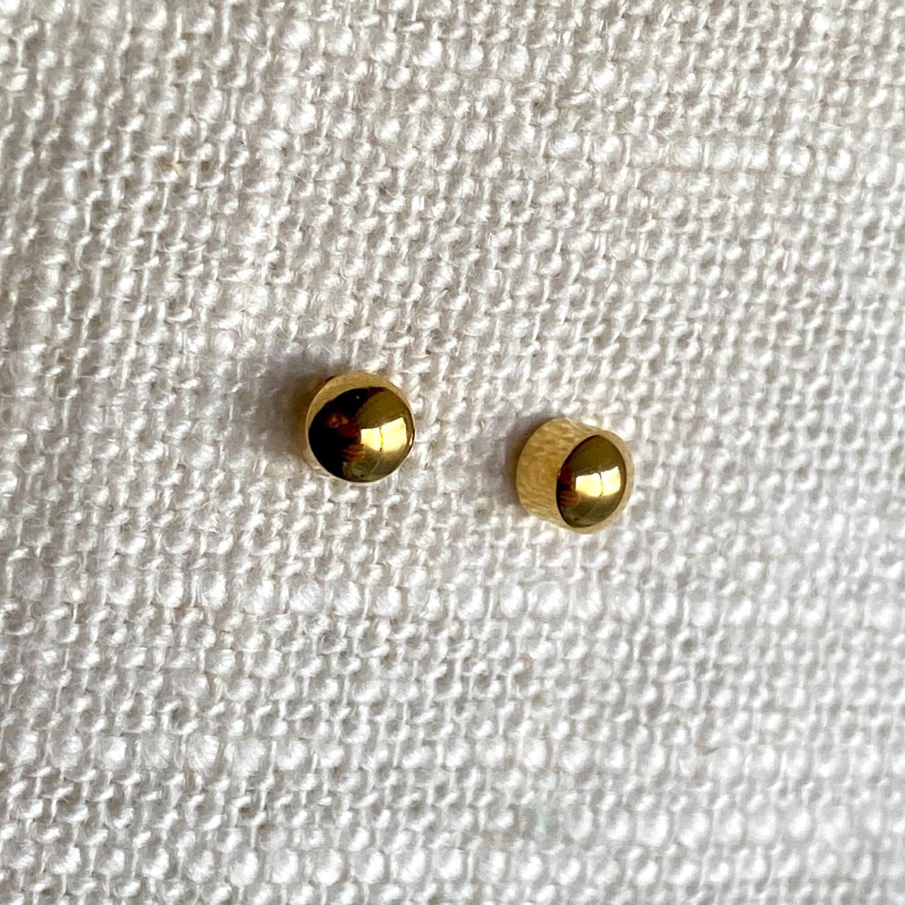 simple gold stud earrings. basic and go well with... - Depop
