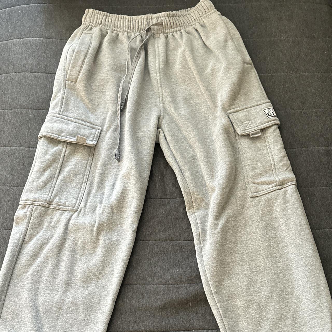 Light gray large pro club sweatpants - Depop