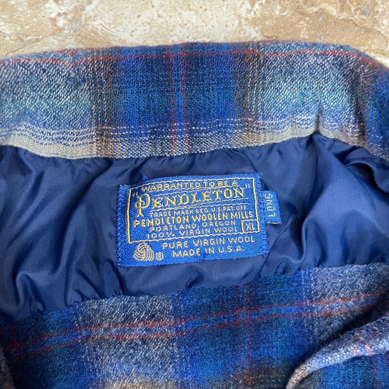 Pendleton Women's Blue and Green Shirt | Depop