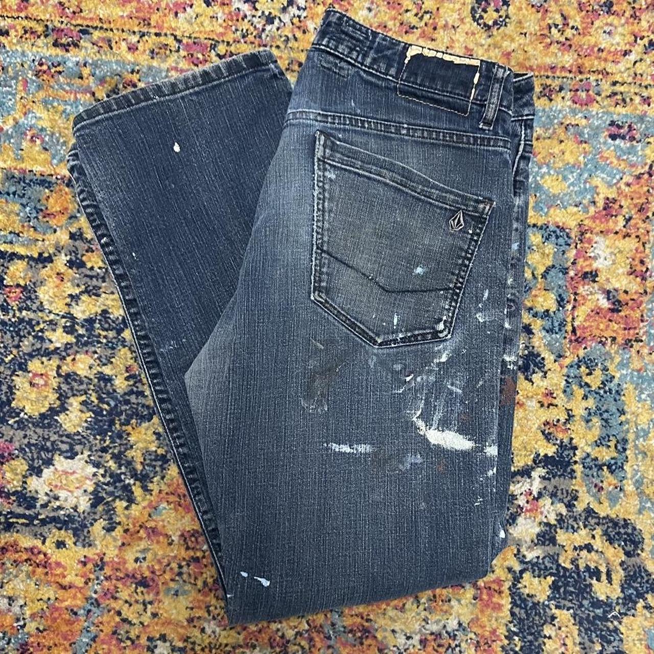 Mad destressed volcom jeans - Depop