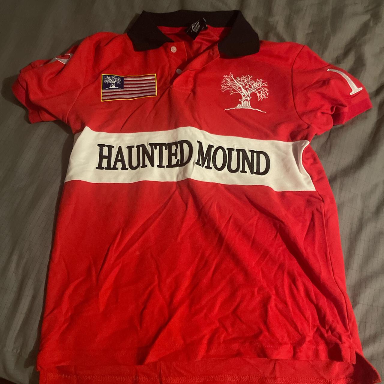 Haunted mound polo small red | Depop