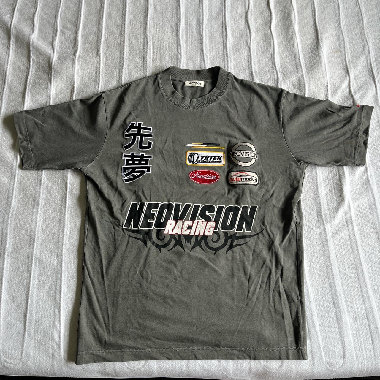 Grey NeoVision Racing T-Shirt. Heavyweight material... - Depop