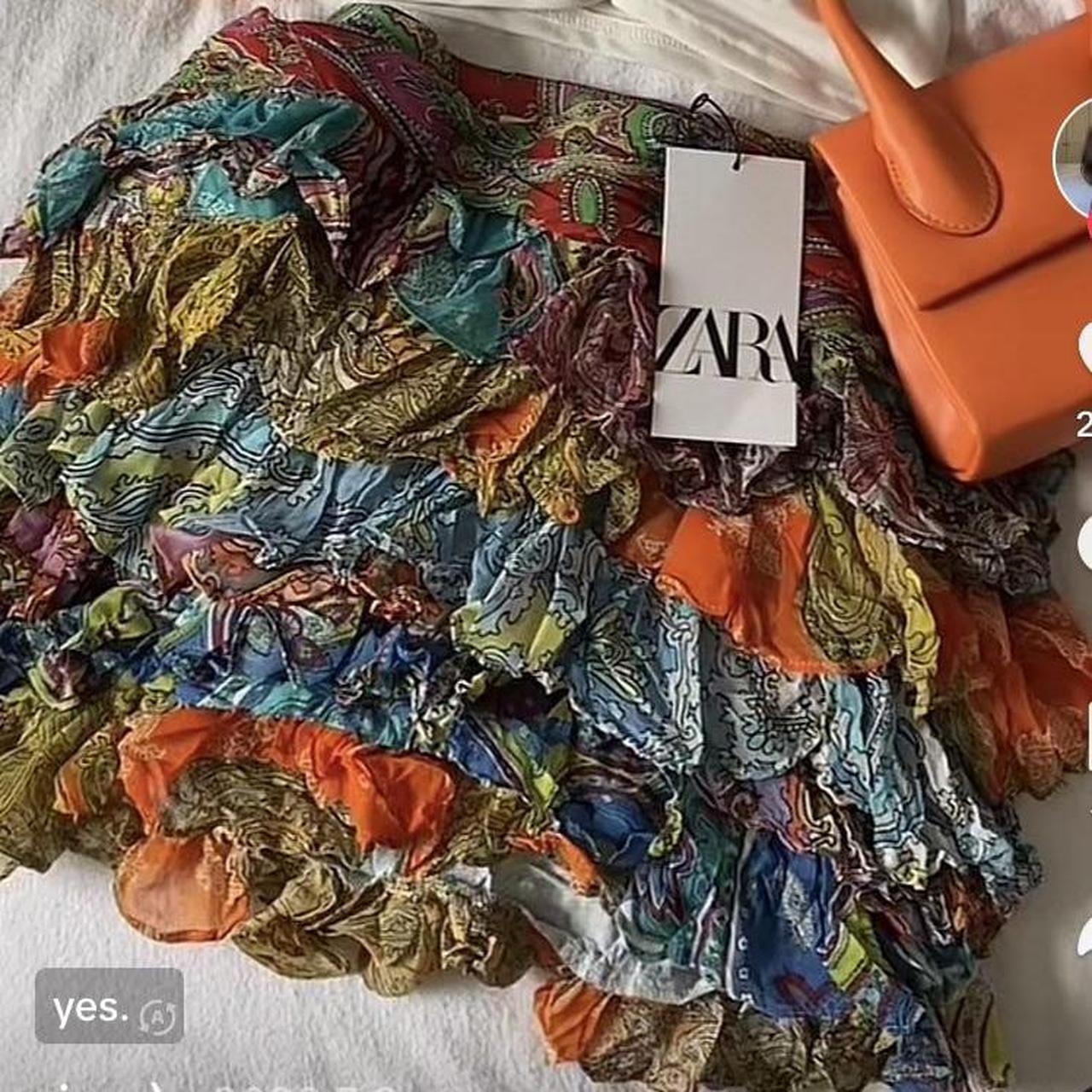 DO NOT BUY . LOOKING FOR this zara ruffle patchwork... - Depop