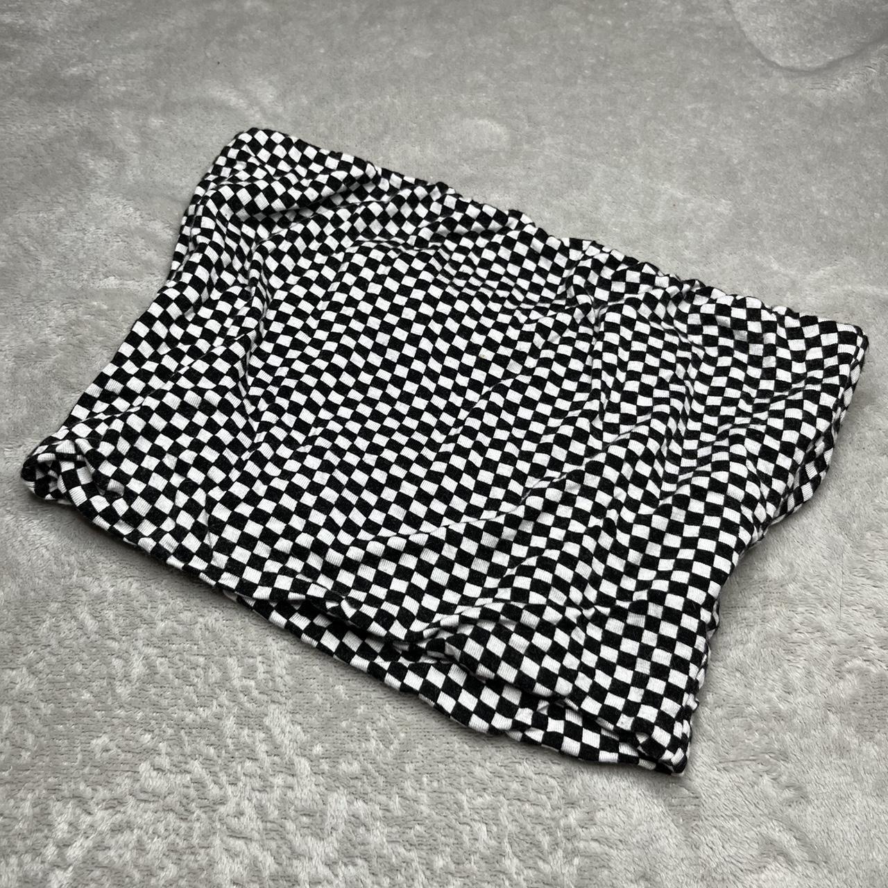 checkered tube top ★ very soft n comfy #indiecore... - Depop