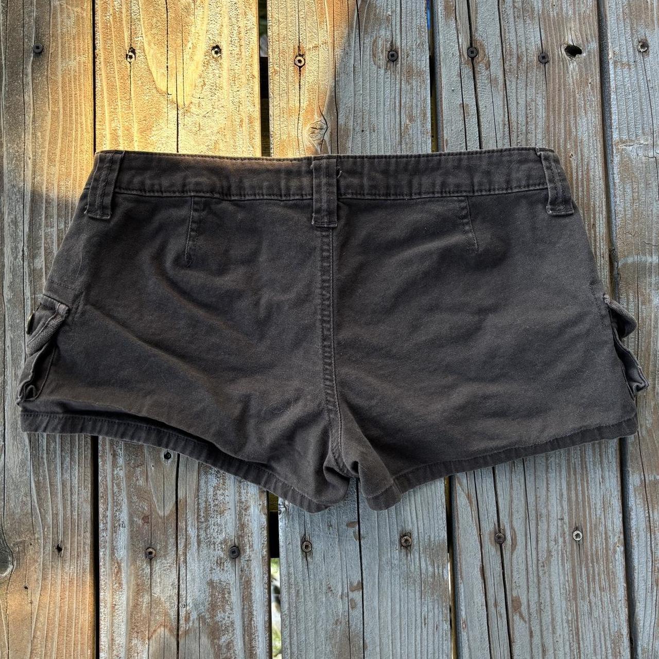 cute brown low rise mini shorts brand- lei little... - Depop