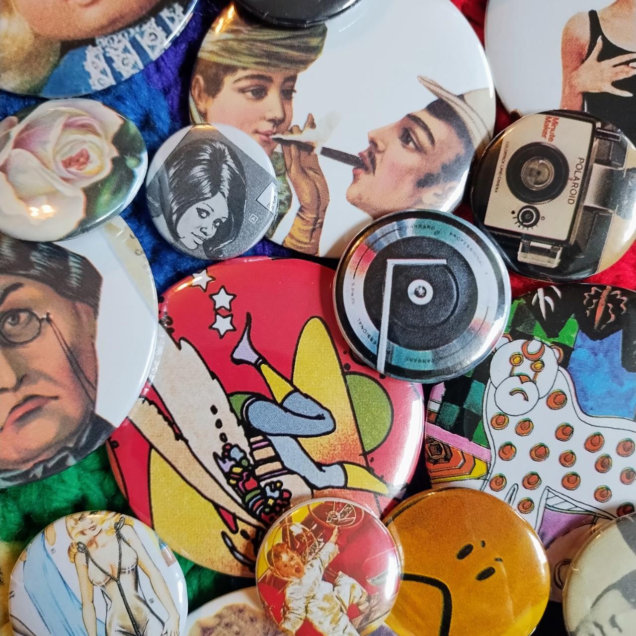 5 piece pin-back button pack! All metal buttons are... - Depop