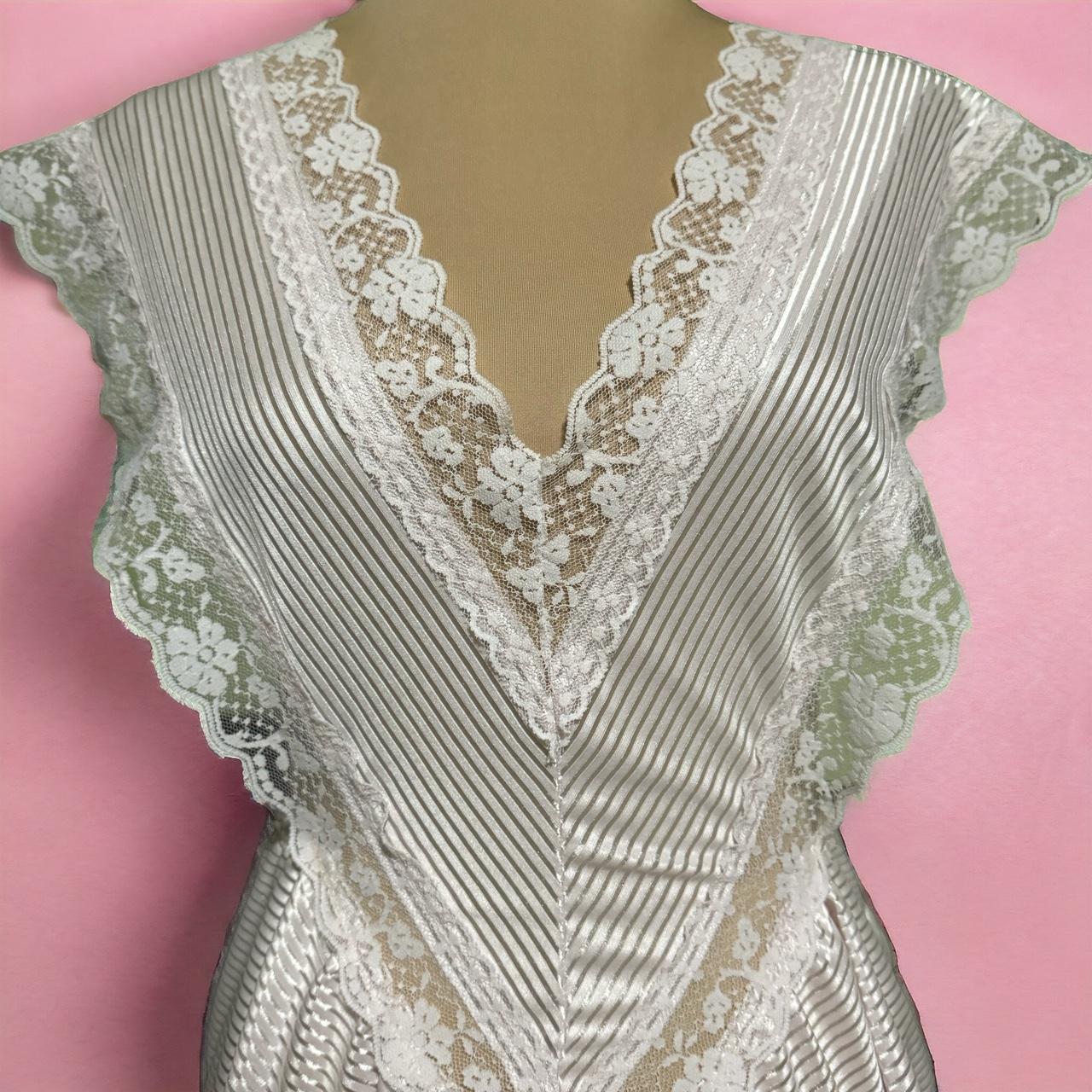 Coquette vintage pink lacy nighty romper This... - Depop