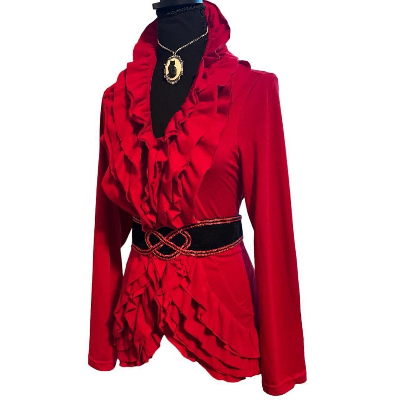 Vampire ruffle cardigan Stunning ruffled cardigan... - Depop