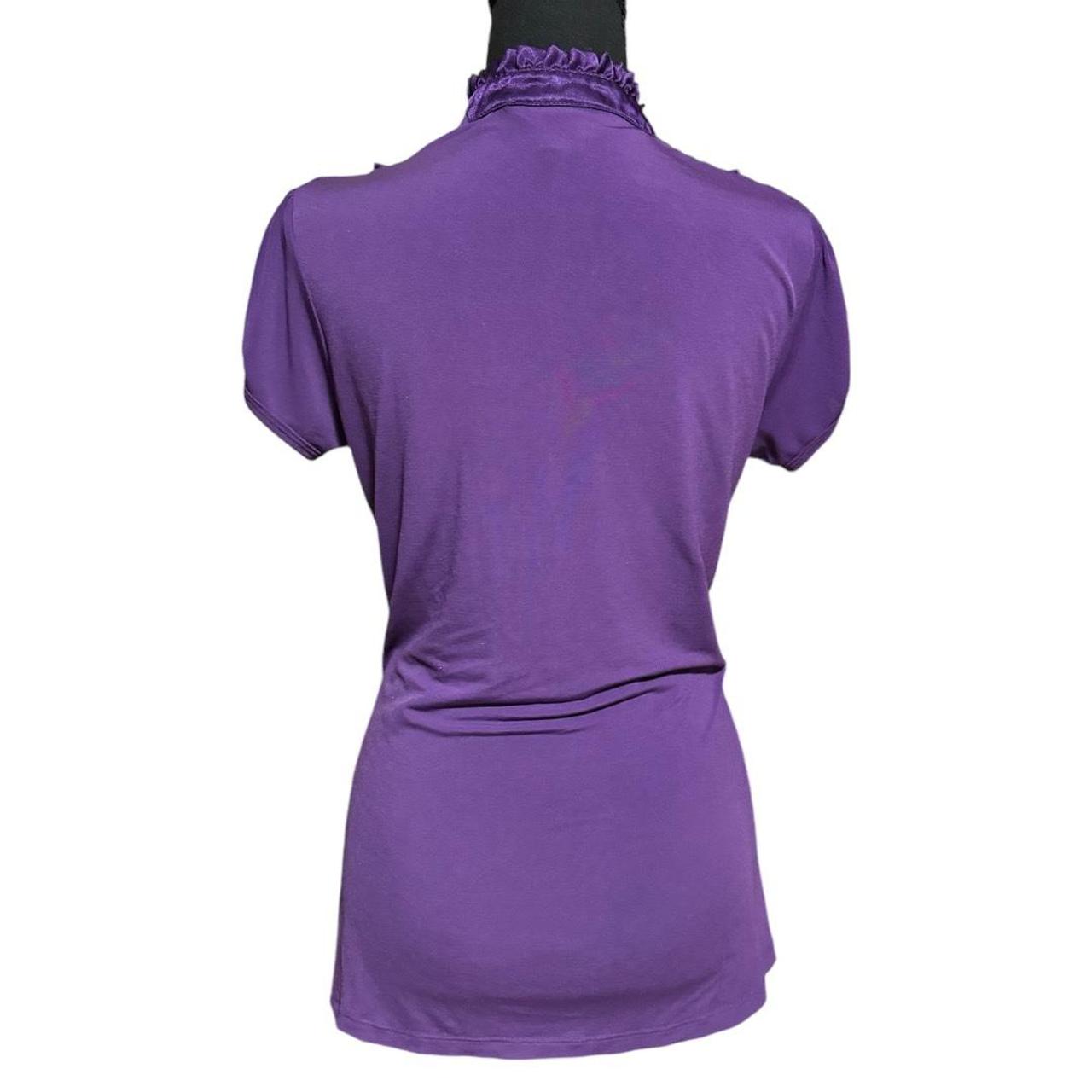 Whimsigoth ruffle top Purple ruffle top with button... - Depop