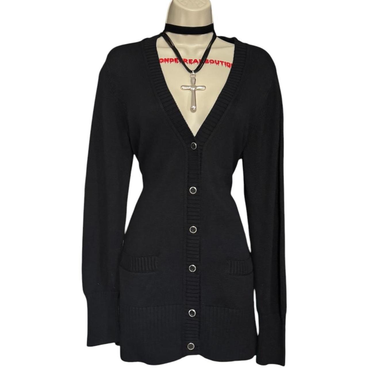 Goth button up cardigan Super cute black long... | Depop
