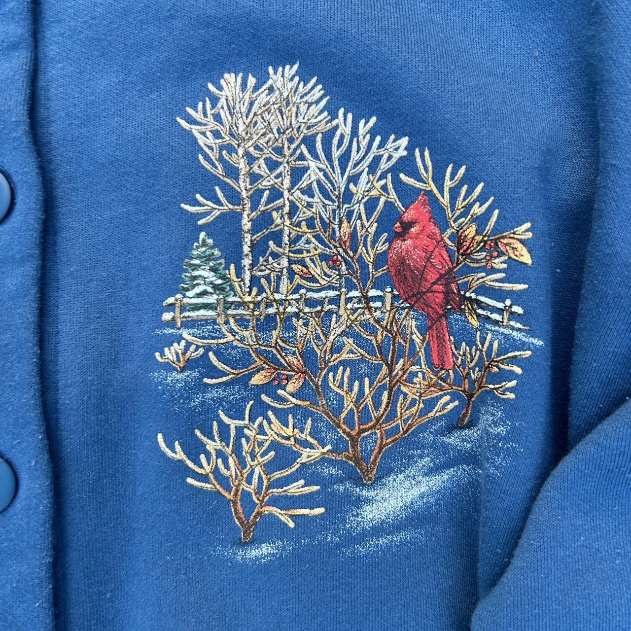 vintage morning sun button up sweater with cabin... - Depop