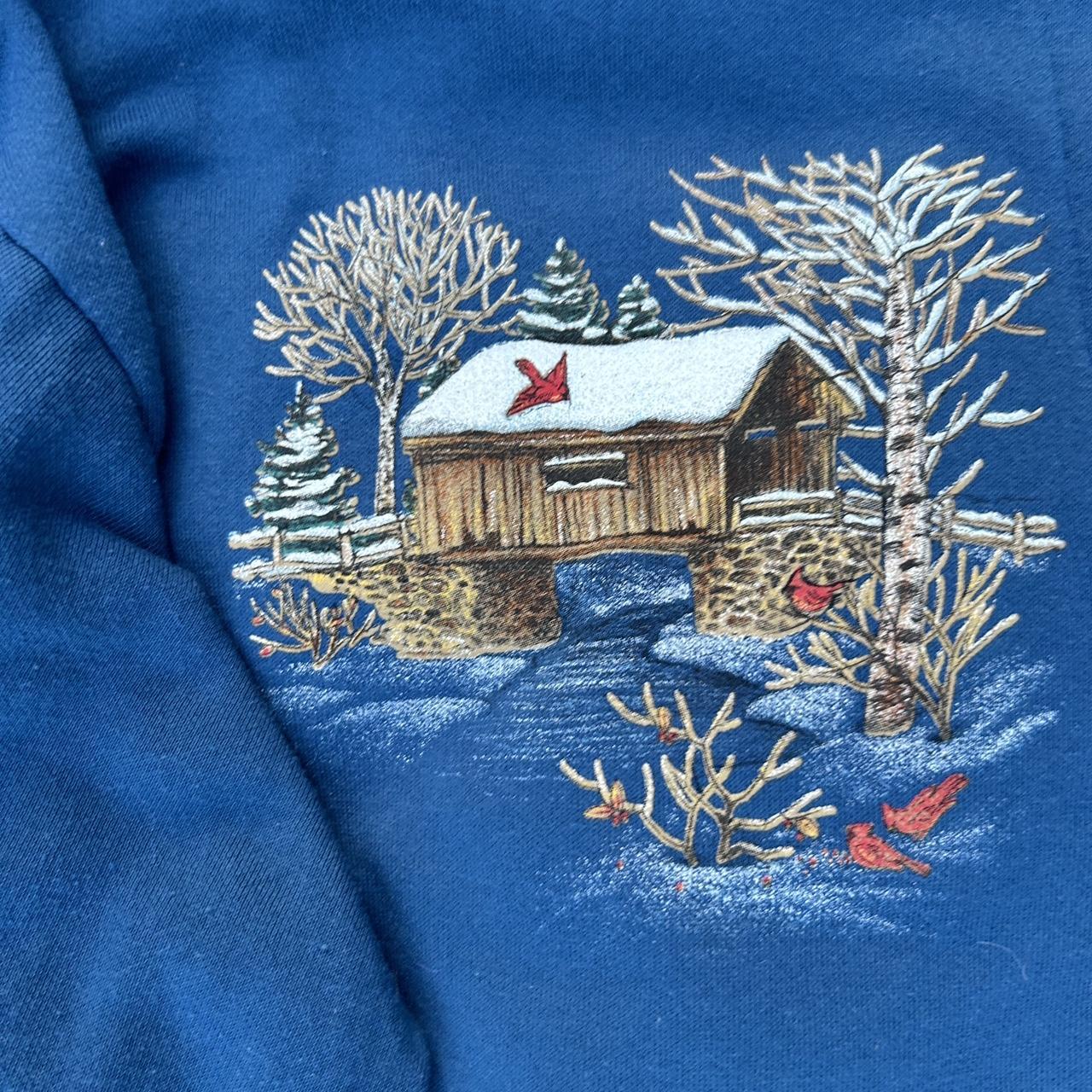 vintage morning sun button up sweater with cabin... - Depop