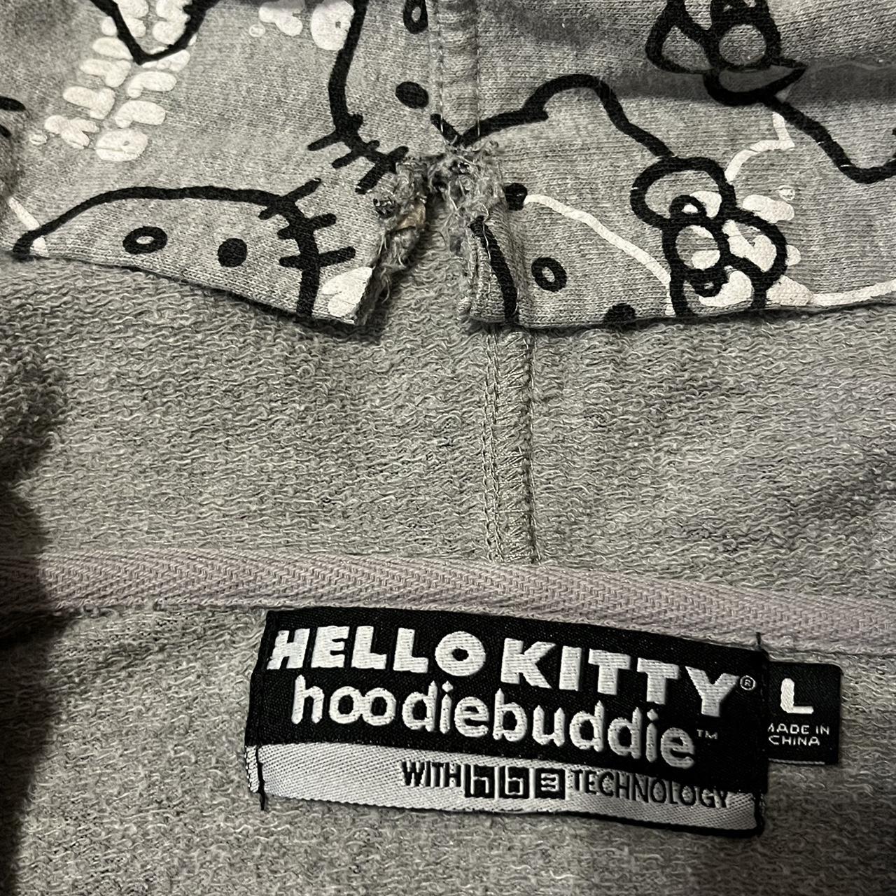 Gray Hello Kitty crop zip up hoodie Size: kids large... - Depop