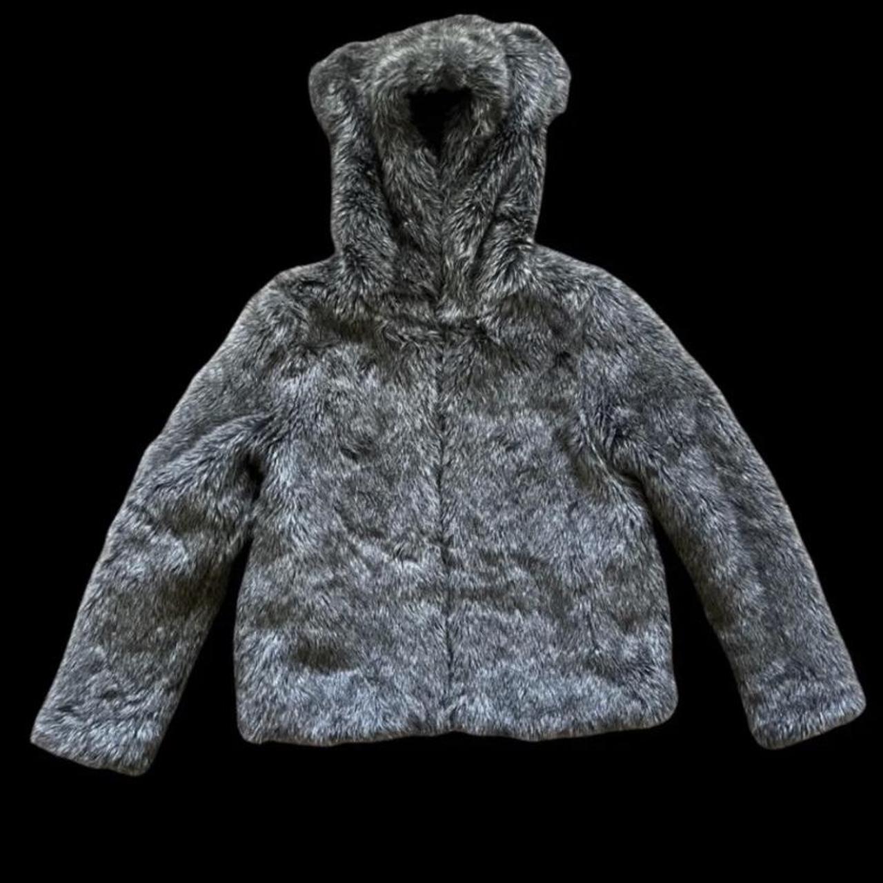 Furry Ne-Net fur bear zip up jacket size S Furry... - Depop