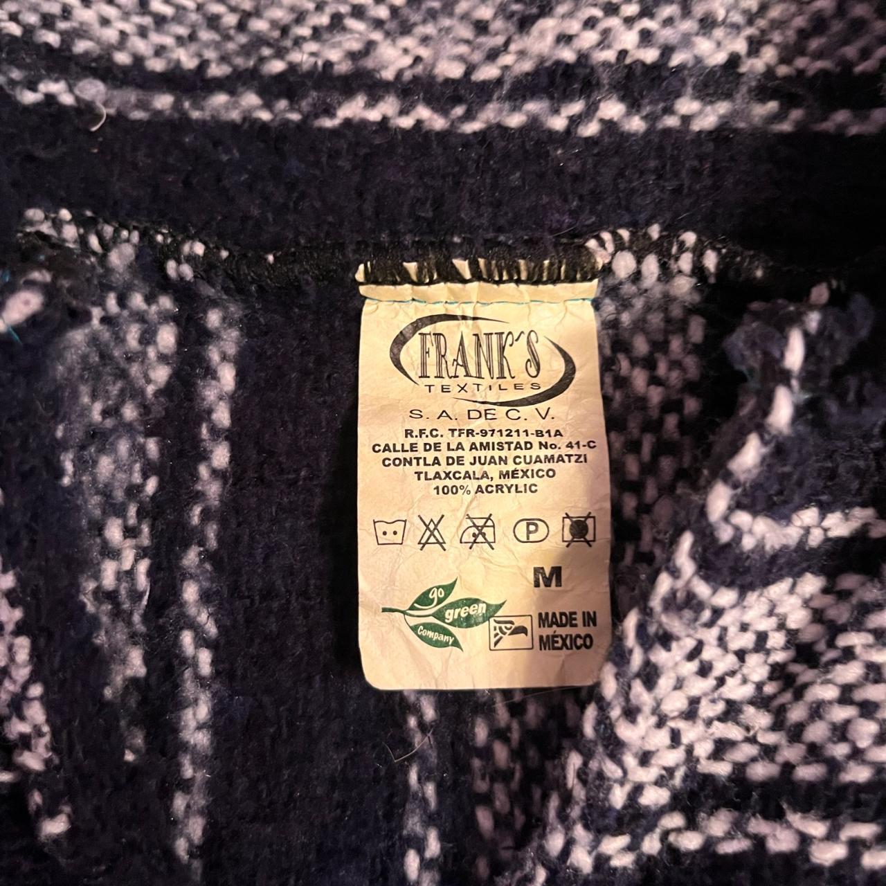 blue and white drug rug sweater • size medium • from... - Depop