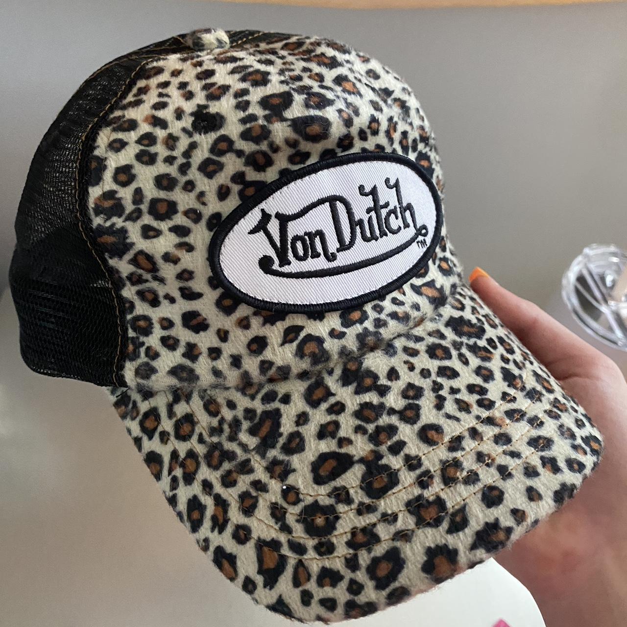 Von Dutch originals cheetah leopard print hat - Depop