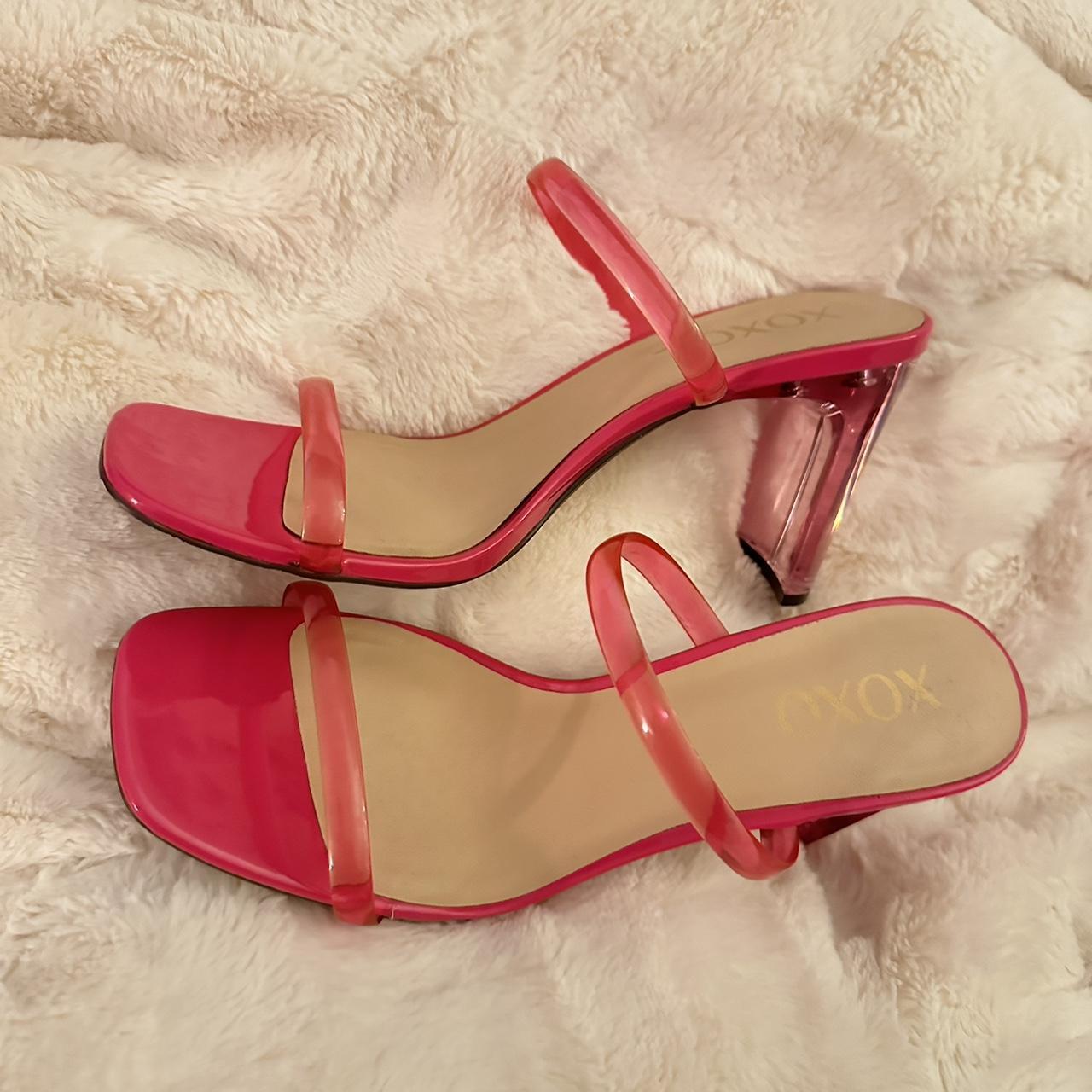 XOXO Hot pink Barbie shoes, transparent plastic... - Depop