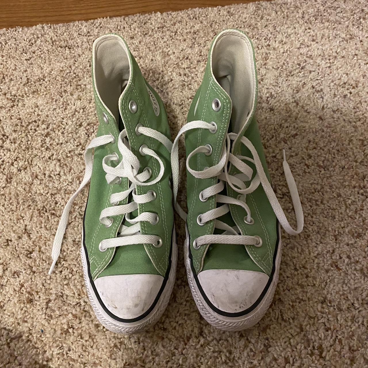 light green converse - Depop