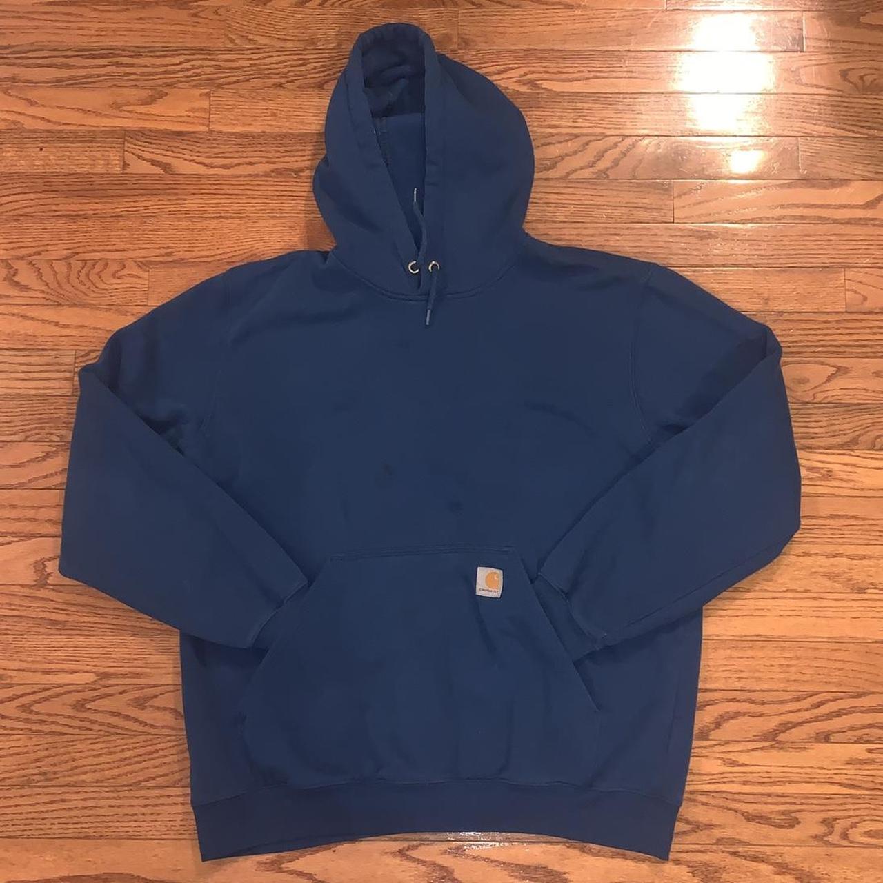 Blue carhartt worker jacket Size men’s large Fits... - Depop