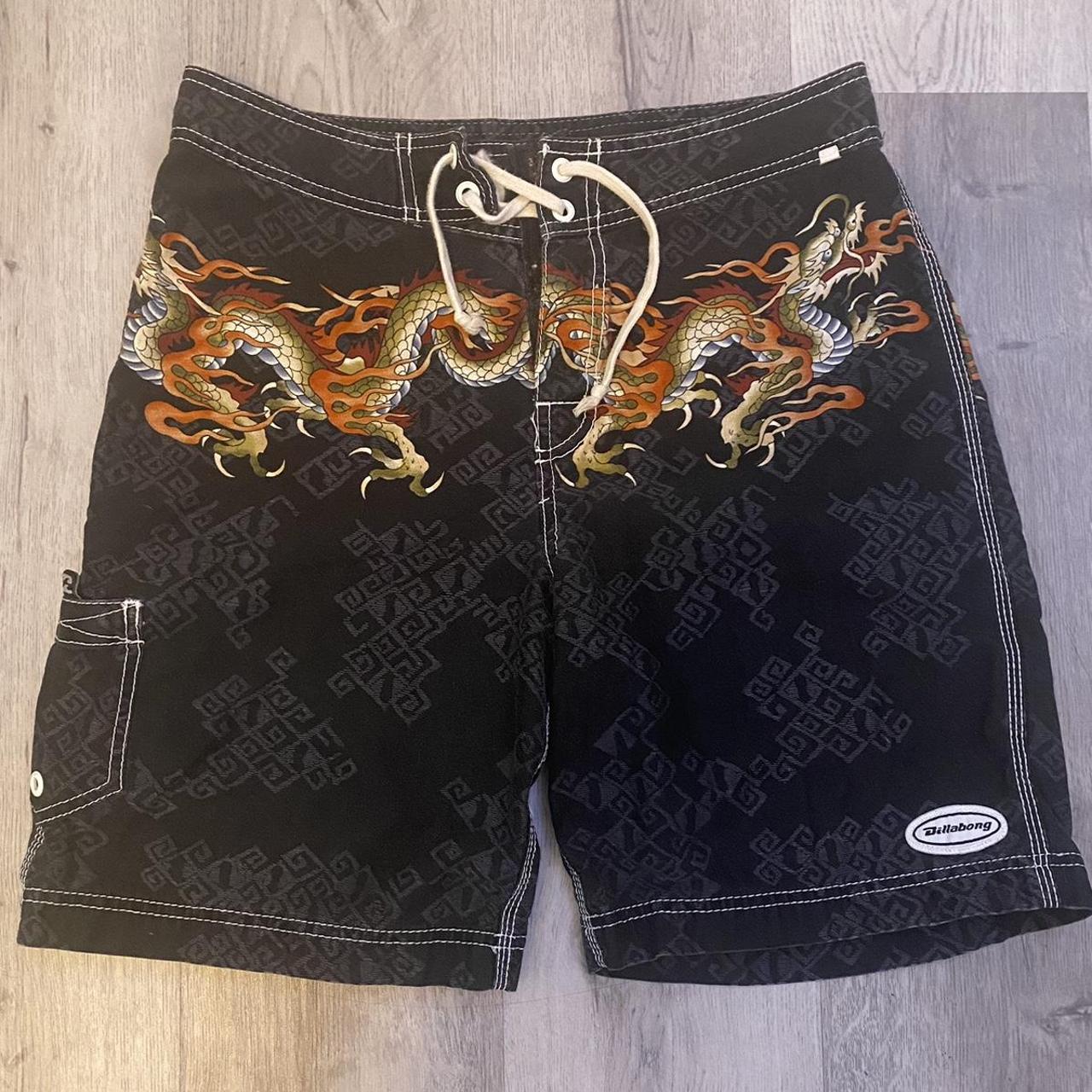Billabong Men's Orange and Black Shorts | Depop