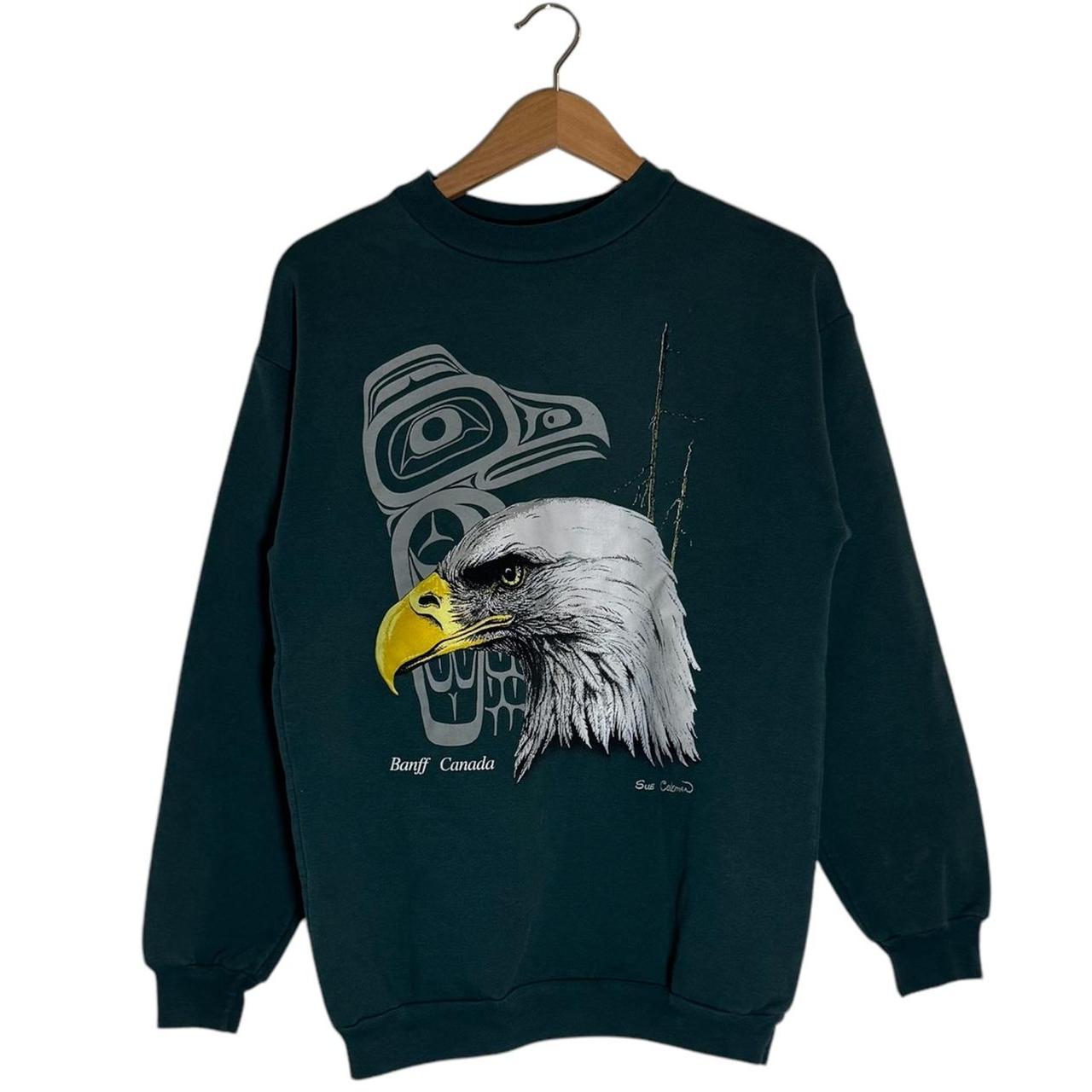 Vintage 90s Banff Canada Eagle Native Nature Green... - Depop