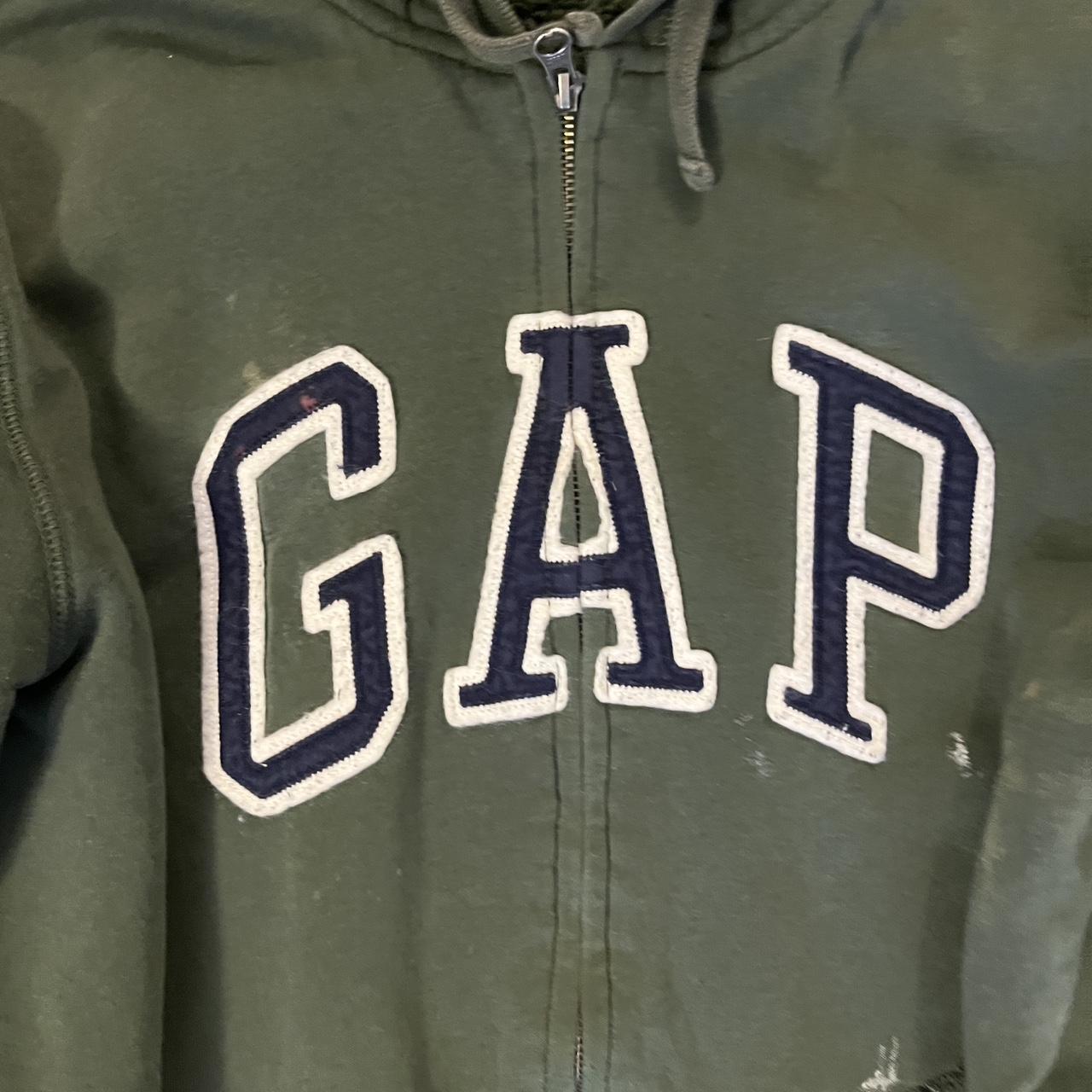 Y2k gap spell out zip up hoodie Super nice thick... - Depop