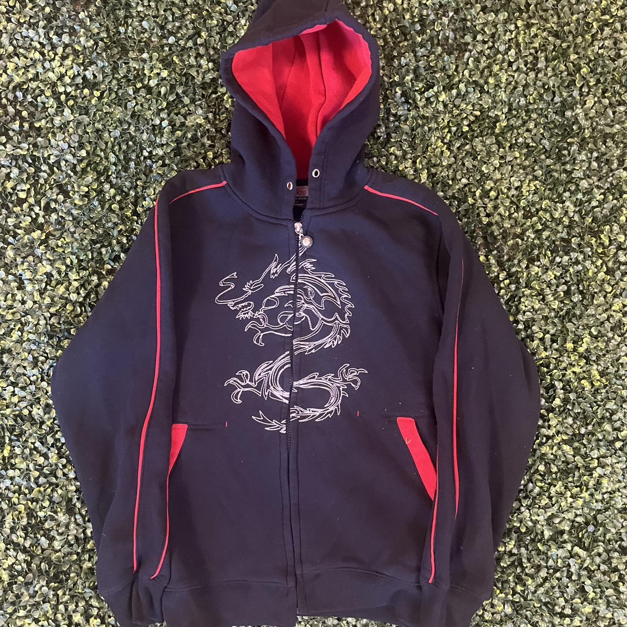 Y2K dragon hoodie Embroidered Size small #vintage... - Depop
