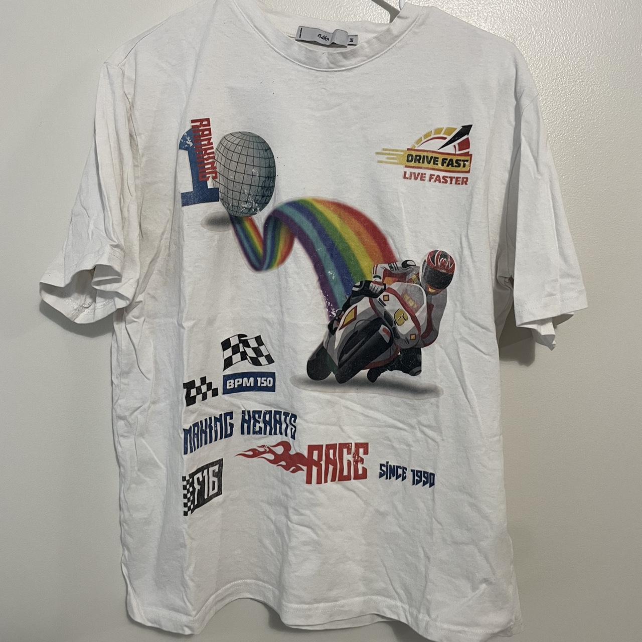 Vintage Racing Tee Size M Good condition - Depop