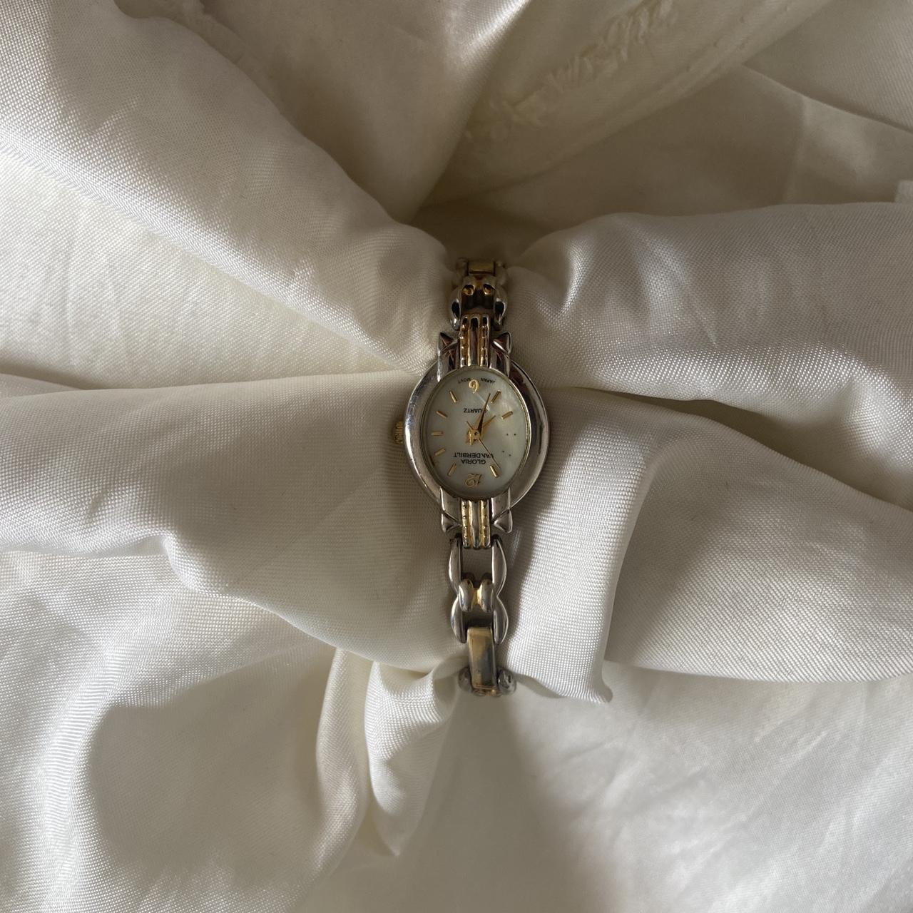 two tone silver and gold wrist watch 7 1/2inch... - Depop