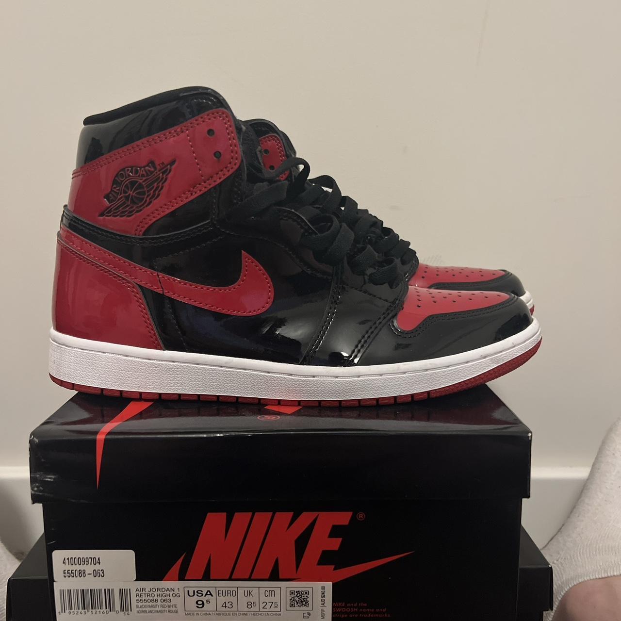 Jordan 1 patent bred Us9.5 OG all extra laces and... - Depop