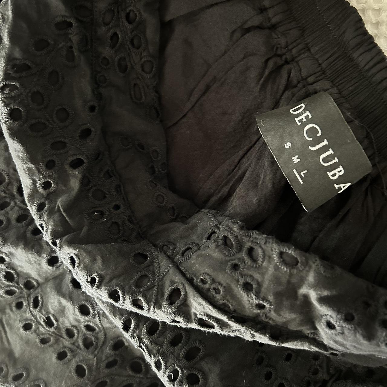 Decjuba black ruffle asymmetrical broderie anglaise... - Depop