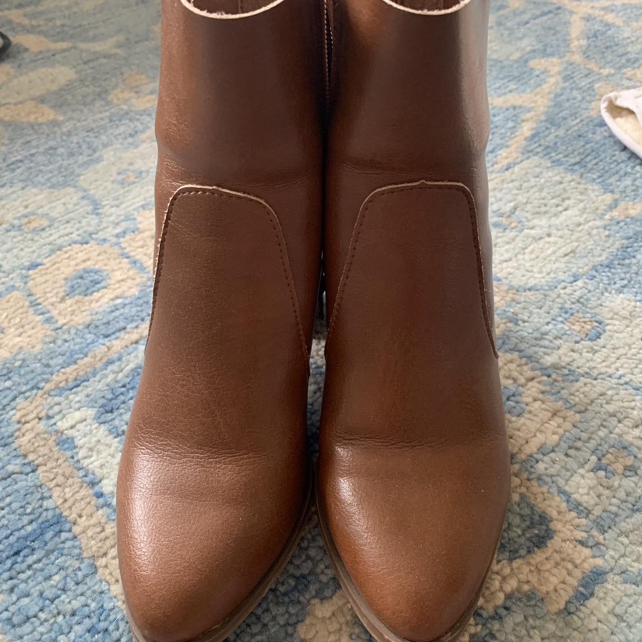 Universal Thread faux leather ankle boots. Cushioned... - Depop