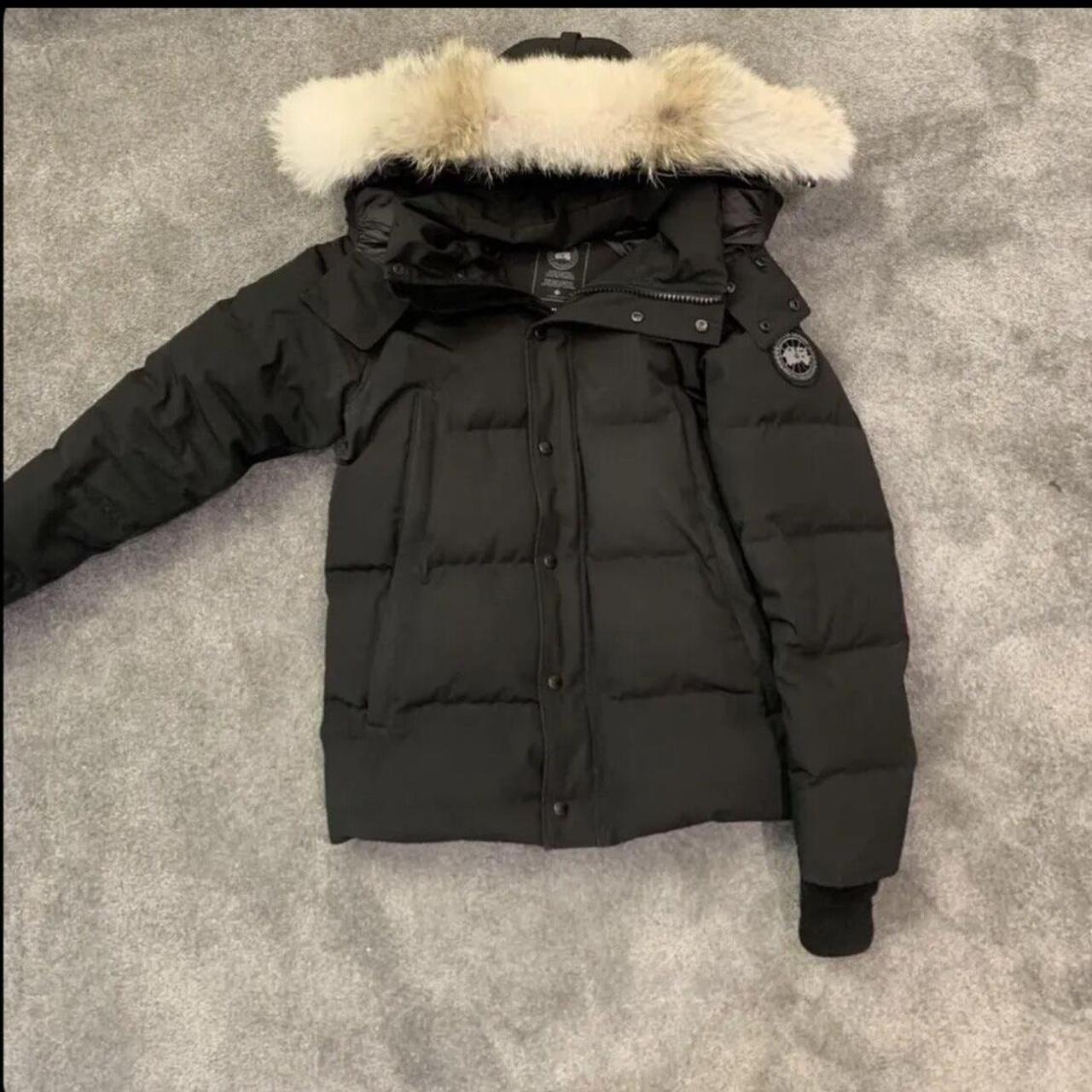 canada goose wyndham parka black badge iv gotta... - Depop
