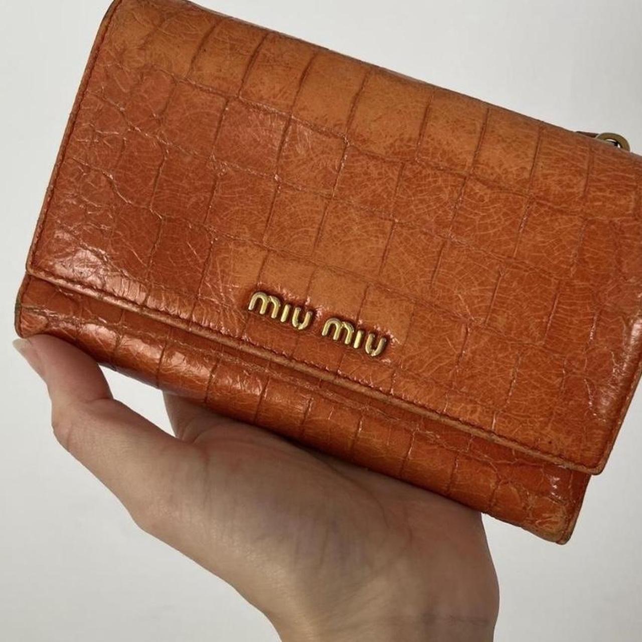 Miu Miu wallet chic poppy orange note the... - Depop