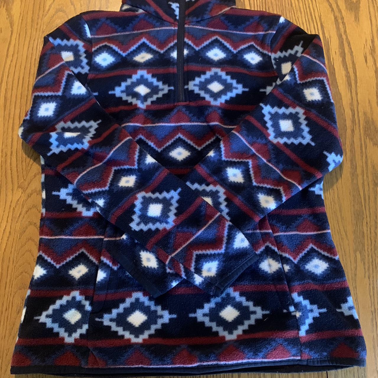 Multi-color Patterned, Quarter Zip, Cozy Fleece,... - Depop