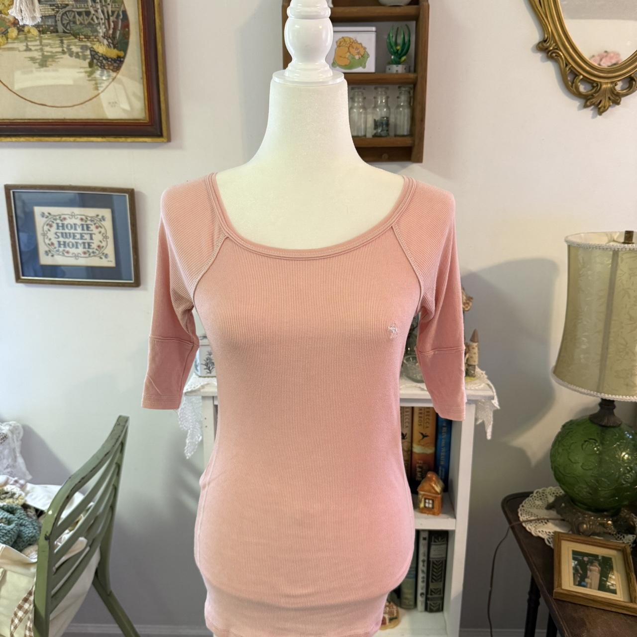 Abercrombie baby pink short sleeve shirt