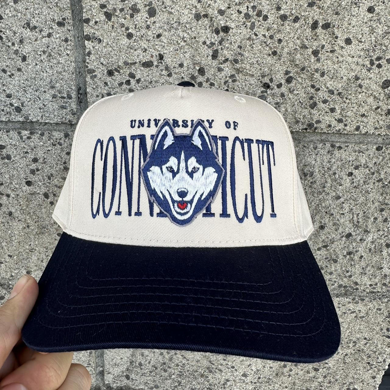 Custom UConn vintage aesthetic SnapBack hat in nude... - Depop