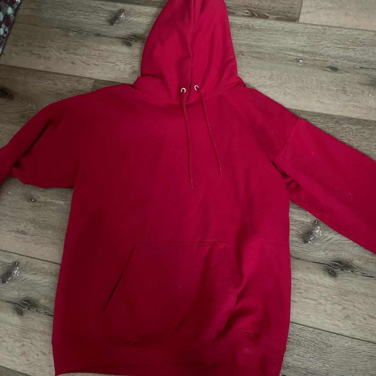 hanes red ecosmart hoodie. a few spots on the sleeve... - Depop