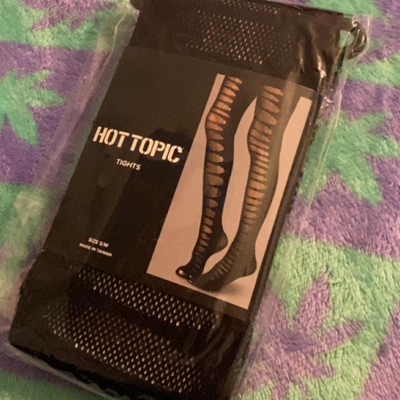 Hot Topic Women's Black Hosiery-tights | Depop