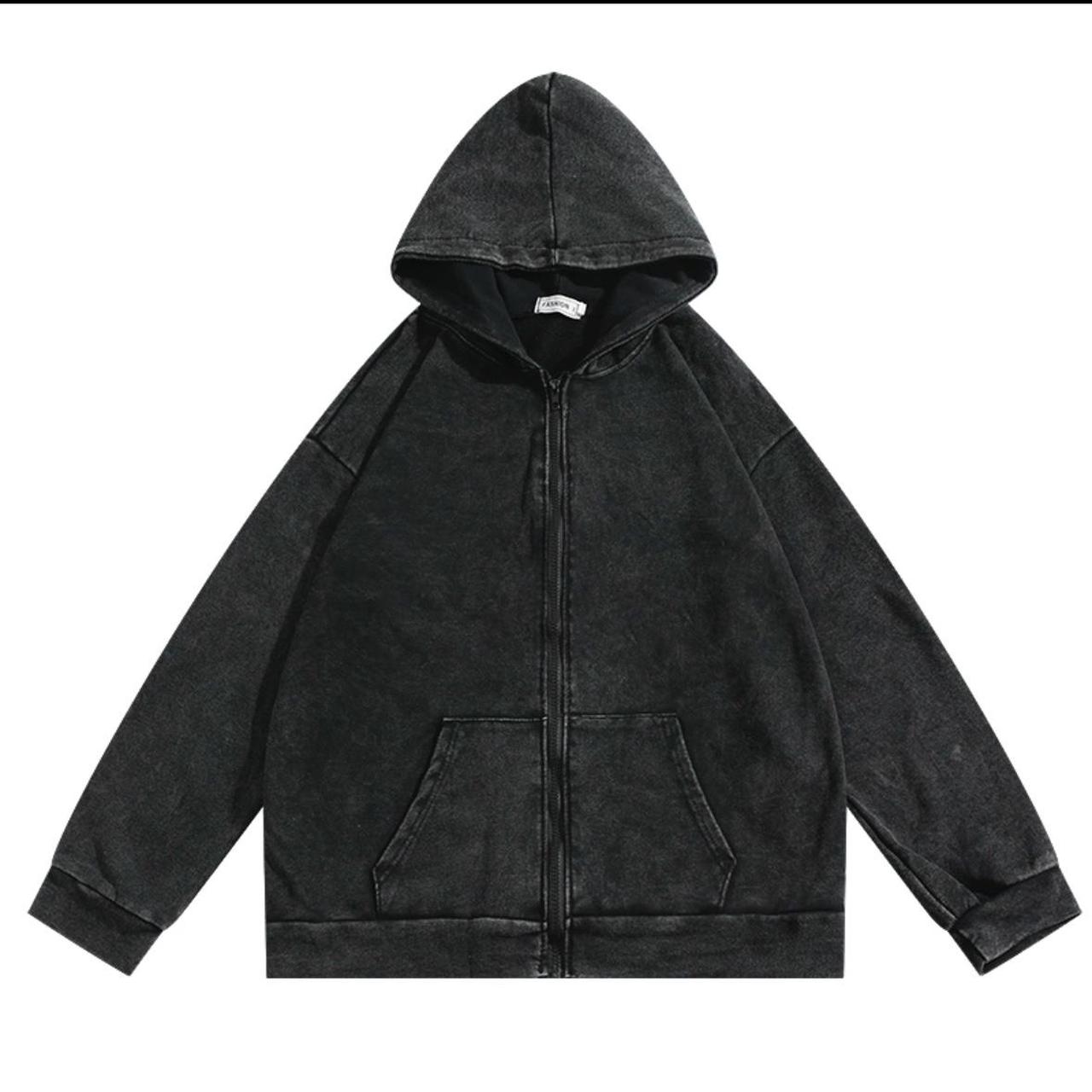 Washed black zip up #vintage #streetwear #washed #zipup - Depop
