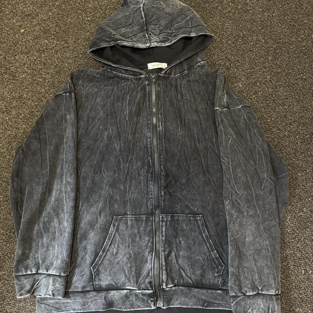 Washed black zip up #vintage #streetwear #washed #zipup - Depop