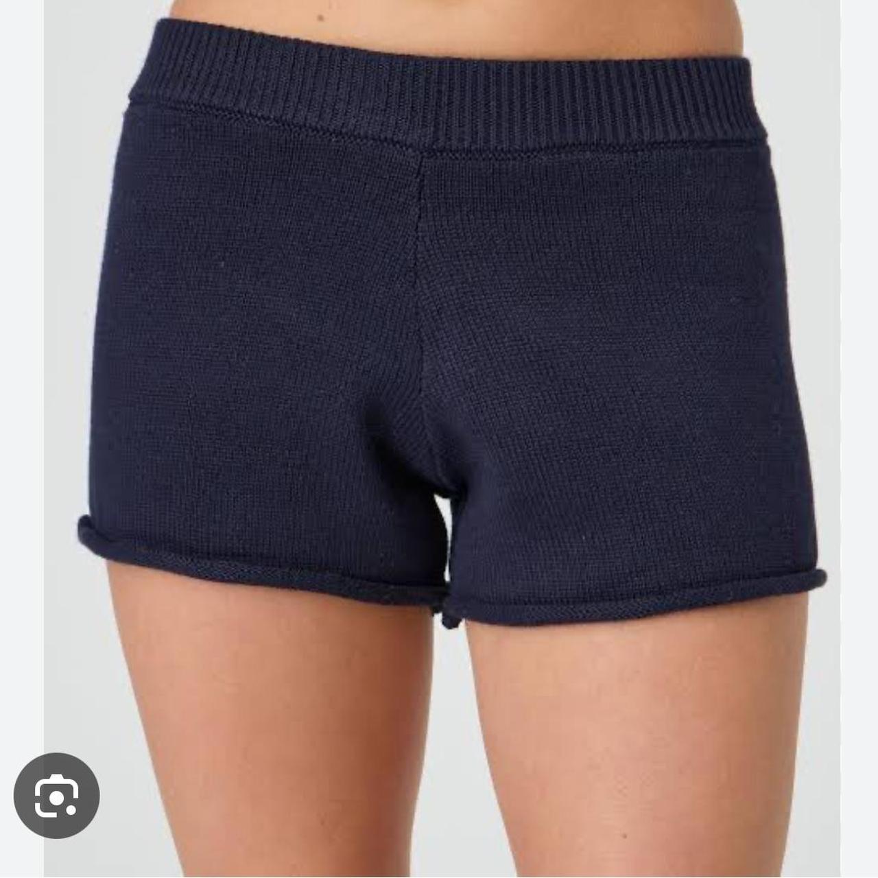 Glassons knit mini shorts navy size 6 really cute - Depop
